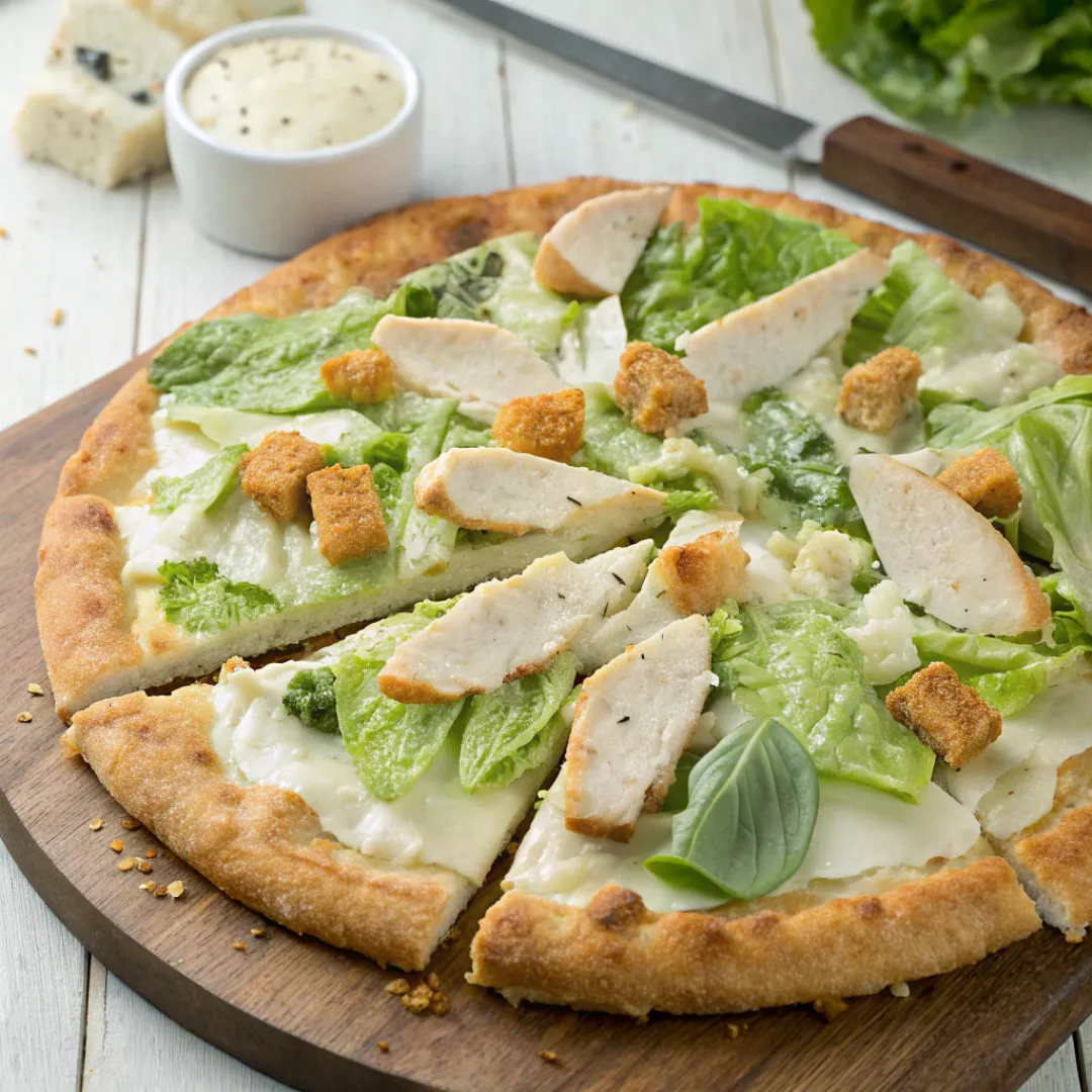 Chicken Crust Caesar Salad Pizza Recipe